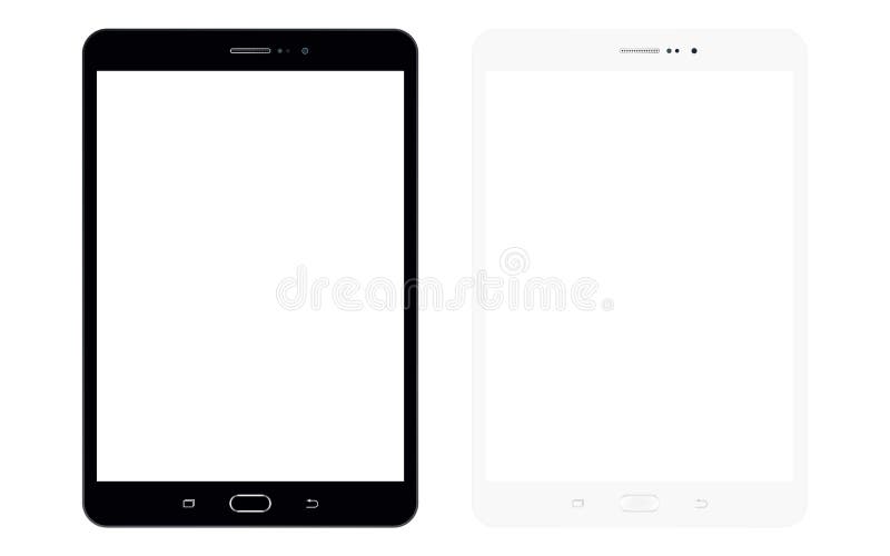 Black and White Set Tablet Illustration. Tablet Vector Eps10. Stock ...