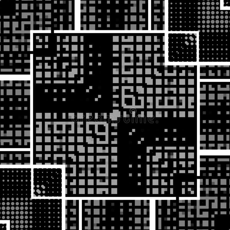 Repeating Grid Pattern and Design in Monochrome Stock Illustration ...