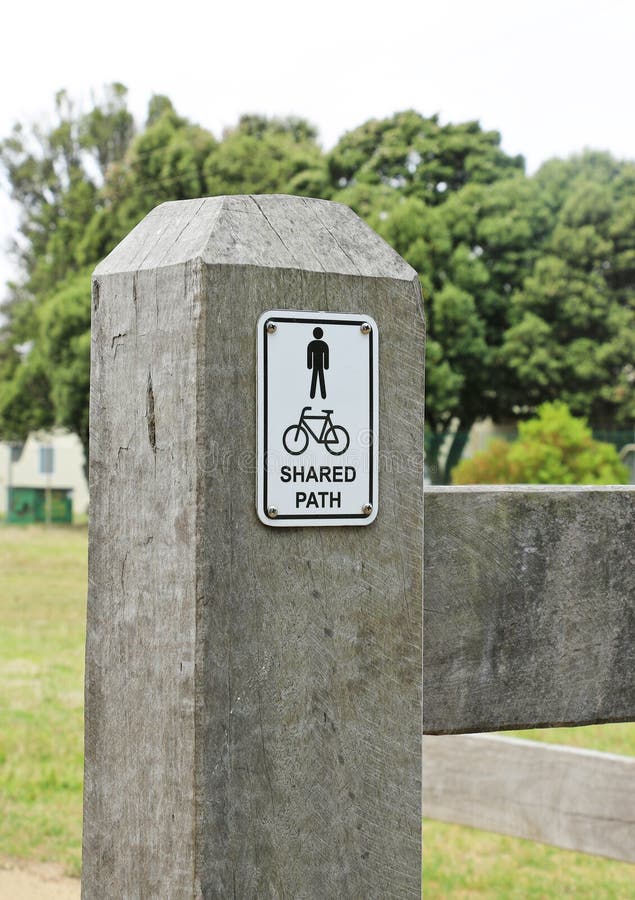 Shared Path, Bike Path, Walking Path, Two Way Crossing Stock Image ...