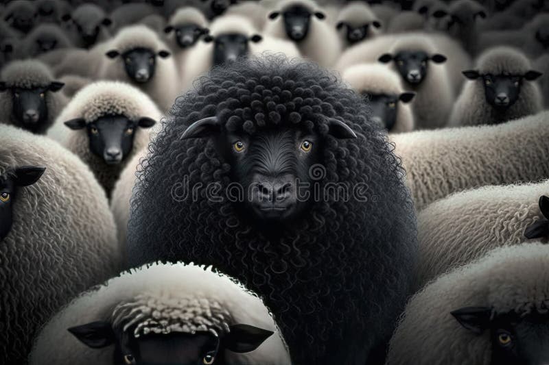Black and white sheep stock illustration. Illustration of group - 270704134