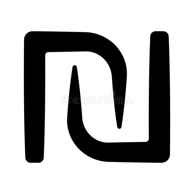 Black and White Shekel Currency Symbol Stock Vector - Illustration of ...