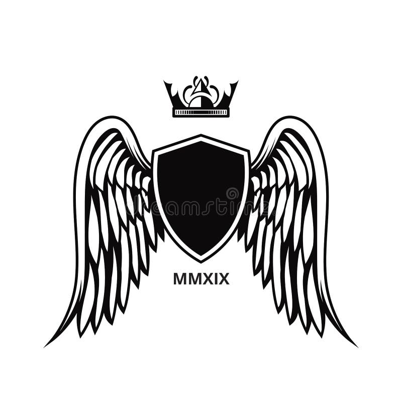 Heraldry Shield Angel Wings Stock Illustrations – 190 Heraldry Shield ...