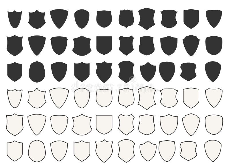 Black and White Shield Retro Design Vector Illustration Collection ...