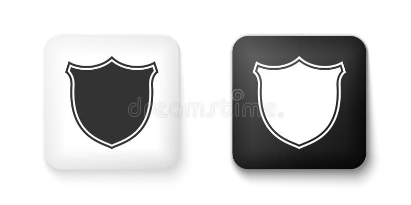 Black and White Shield Security Icon Isolated on White Background ...
