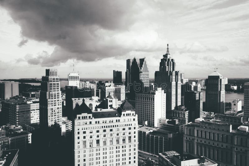 Black and White Shot of a City View Editorial Photo - Image of high ...