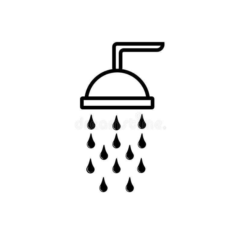 Black and White Shower Icon Stock Illustration - Illustration of ...