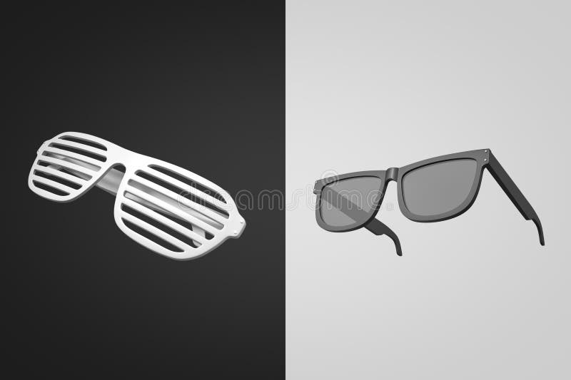 Black and White Shutter Shades on Dual Background Stock Illustration ...
