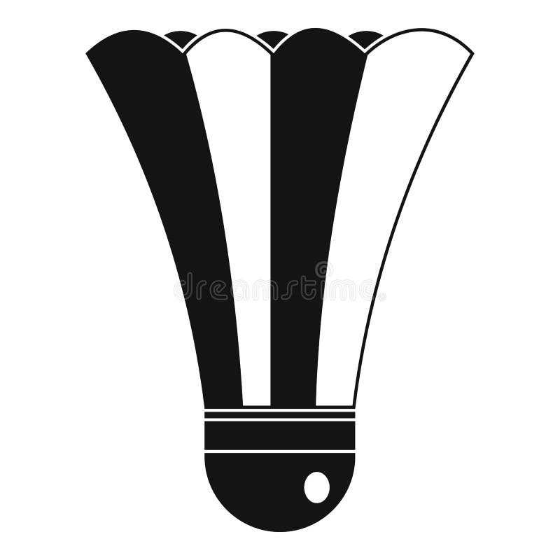 Black and White Shuttlecock Icon, Simple Style Stock Vector ...