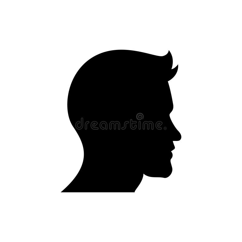 Black and White Side View of a Man S Face. Icons and Logos Stock Vector ...
