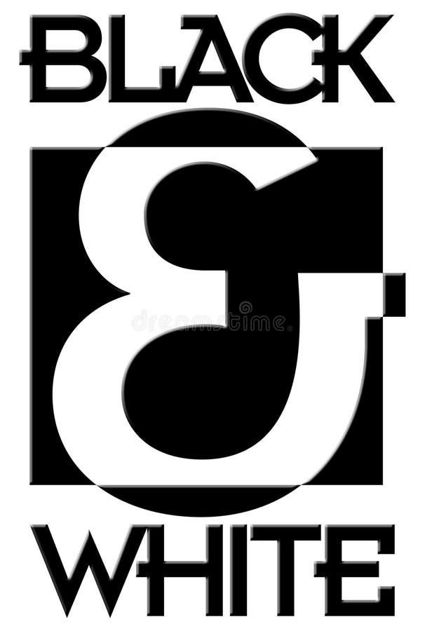 Black and White Sign stock illustration. Illustration of lettering ...