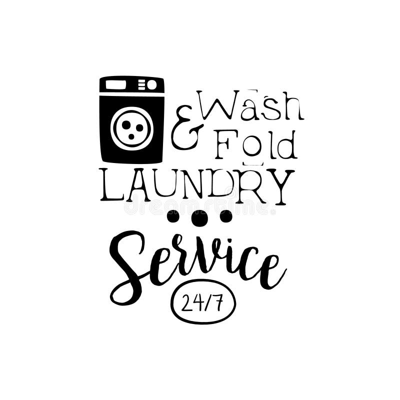 Black and White Sign for the Laundry and Dry Cleaning Service with ...