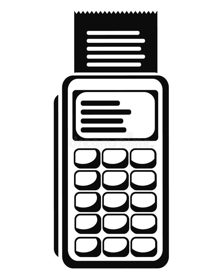 Black and White Silhouette of Acquiring. POS Terminal Stock ...