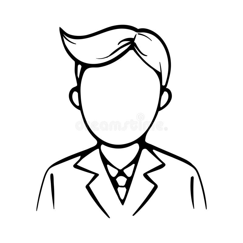 Black and White Silhouette of a Man in a Suit. Simple Vector ...