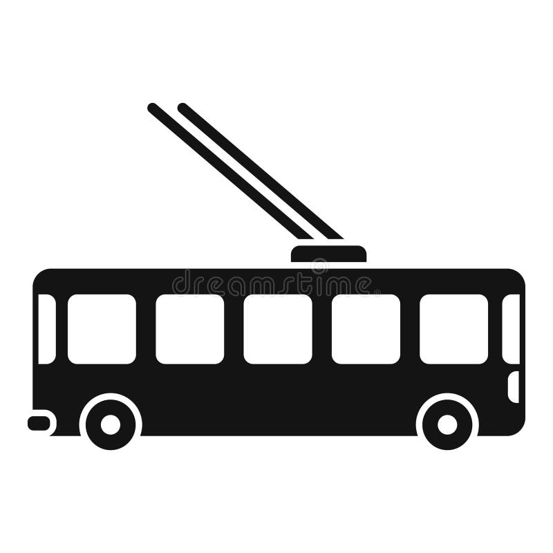 Side View of a Trolleybus Running on Electricity Stock Illustration ...