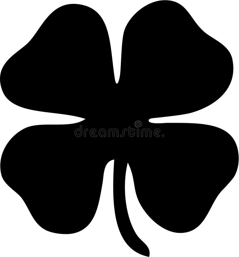 Four Leaf Clover Illustration Stock Vector - Illustration of plant ...