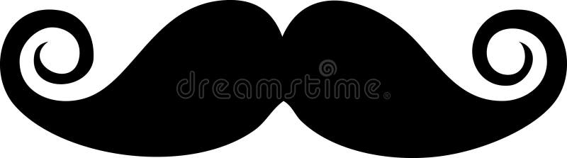 Mustache Black and White Illustration Stock Vector - Illustration of ...