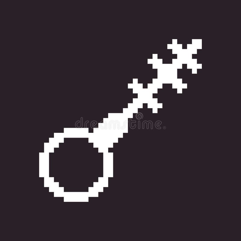 Black and White Simple 1bit Vector Pixel Art Icon of Fantasy Retro ...