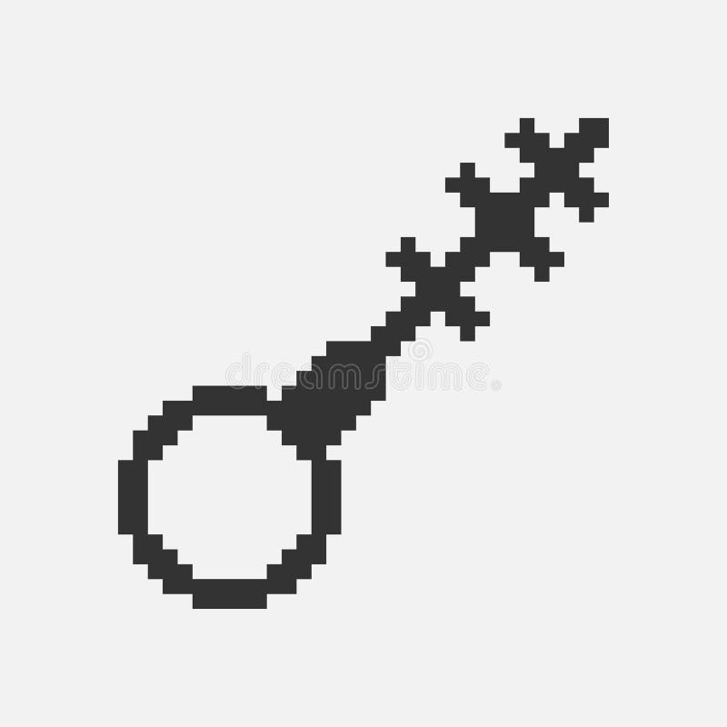 Black and White Simple 1bit Vector Pixel Art Icon of Fantasy Retro ...