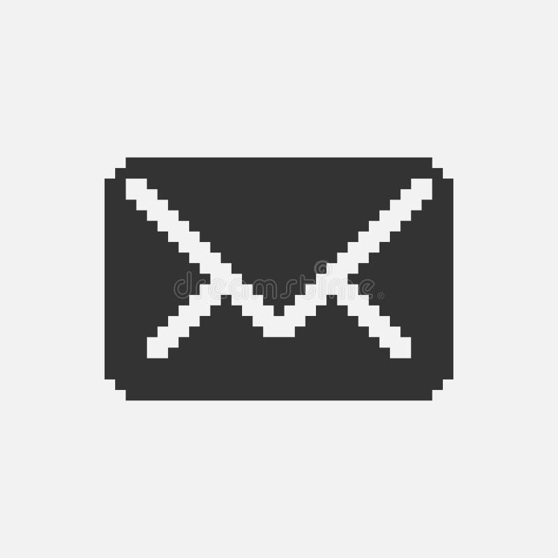Black and White Simple 1bit Vector Pixel Art Icon of Paper Postal ...