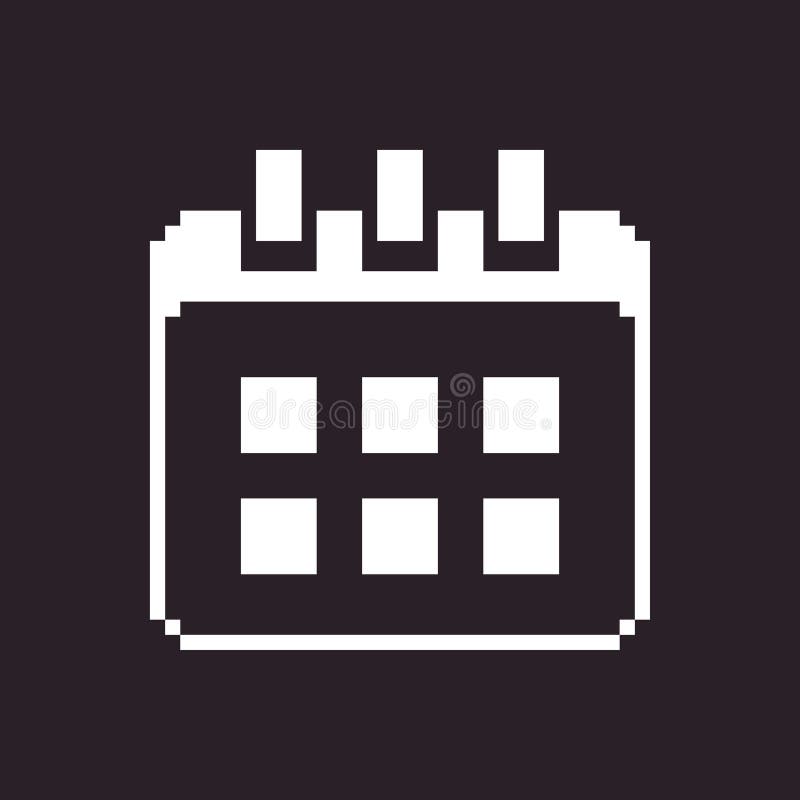 Black and White Simple 1bit Vector Pixel Art Icon of Tear-off Office ...