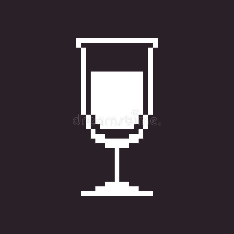 Black and White Simple 1bit Vector Pixel Art Icon of Wine Glass Stock ... Black and White Simple 1bit Vector Pixel Art Icon of Wine Glass Stock ...