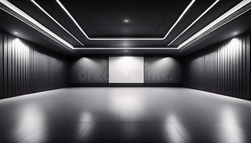 Black and White Simple Convention Hall Blank Space for Yours Design ...