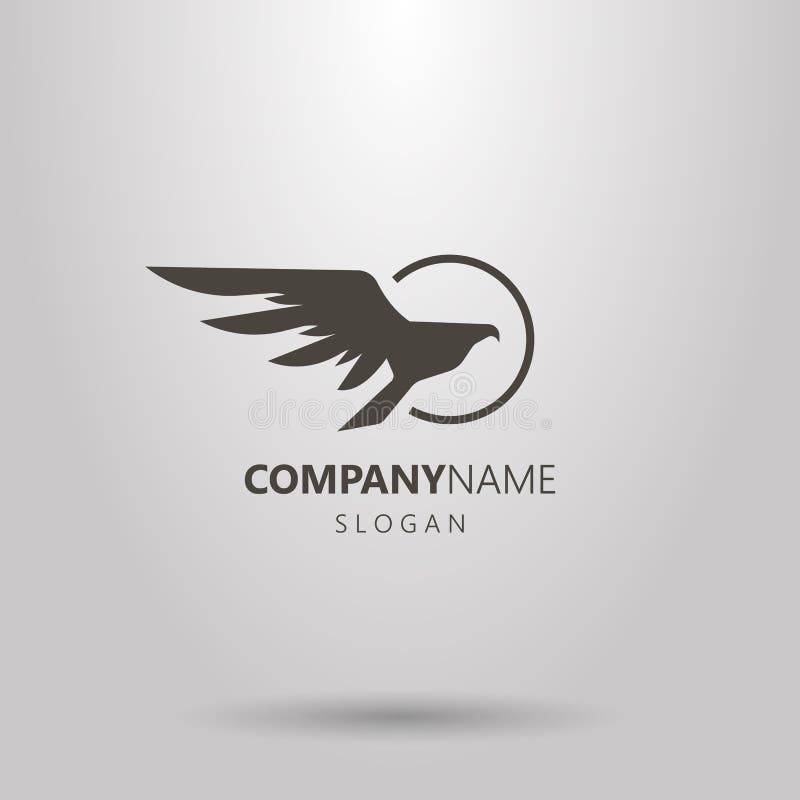 Black and White Simple Vector Abstract Hawk Logo Stock Illustration ...