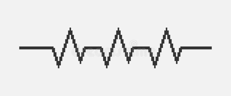Simple Flat 1bit Vector Pixel Art of Heartbeat Cardiogram Line Stock ...
