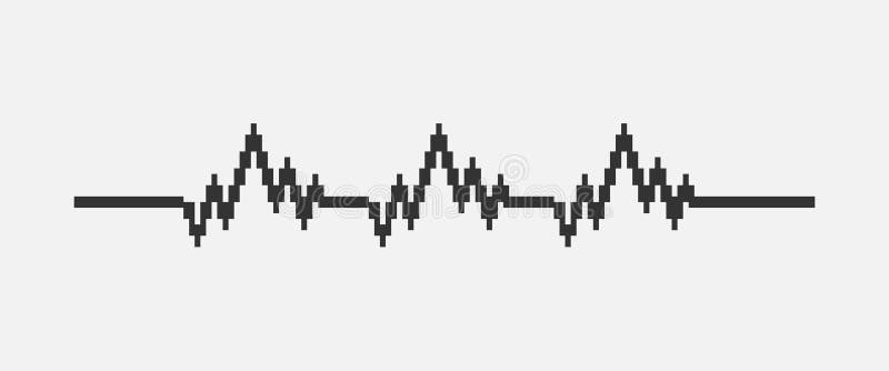 Simple Flat 1bit Vector Pixel Art of Heartbeat Cardiogram Line Stock ...