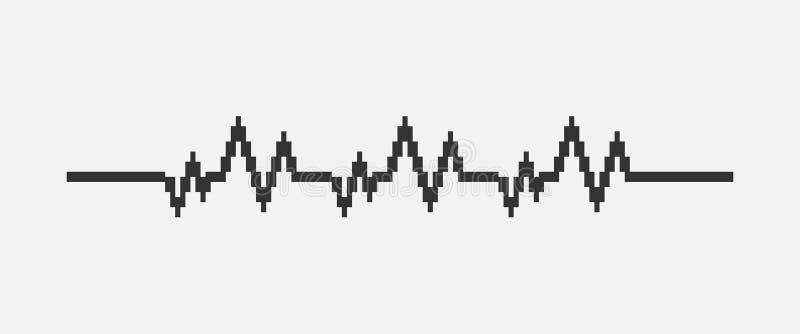 Simple Flat 1bit Vector Pixel Art of Heartbeat Cardiogram Line Stock ...