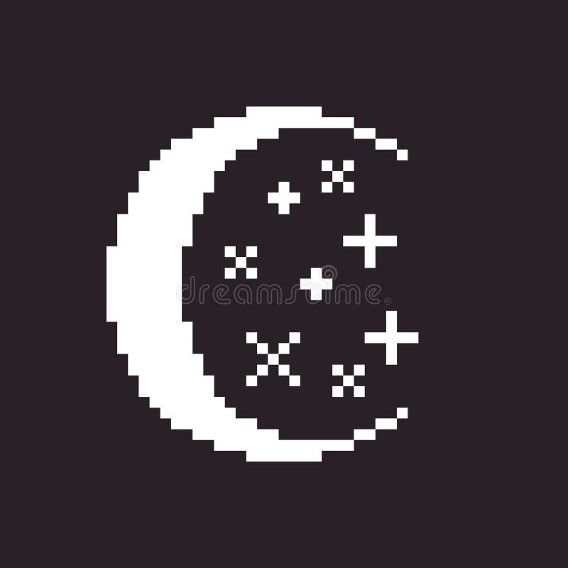 Pixel Art Crescent Moon Stock Illustrations – 155 Pixel Art Crescent ...