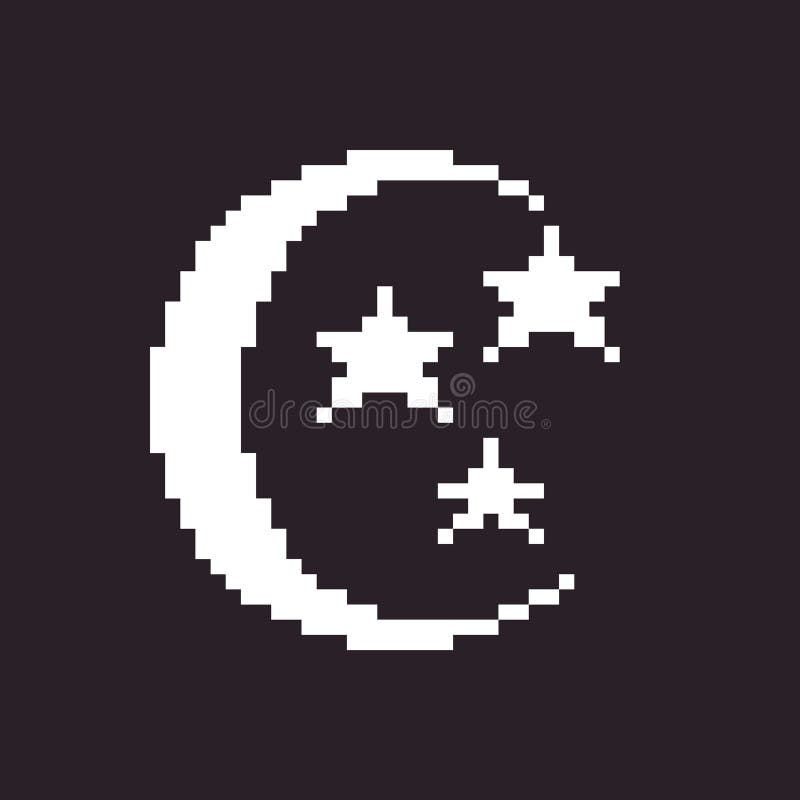 Pixel Art Crescent Moon Stock Illustrations – 171 Pixel Art Crescent ...