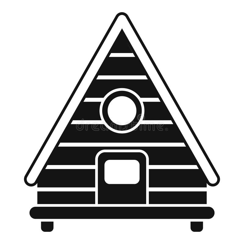 Black and White Simple a Frame Cabin Icon Representing Vacation Rental ...