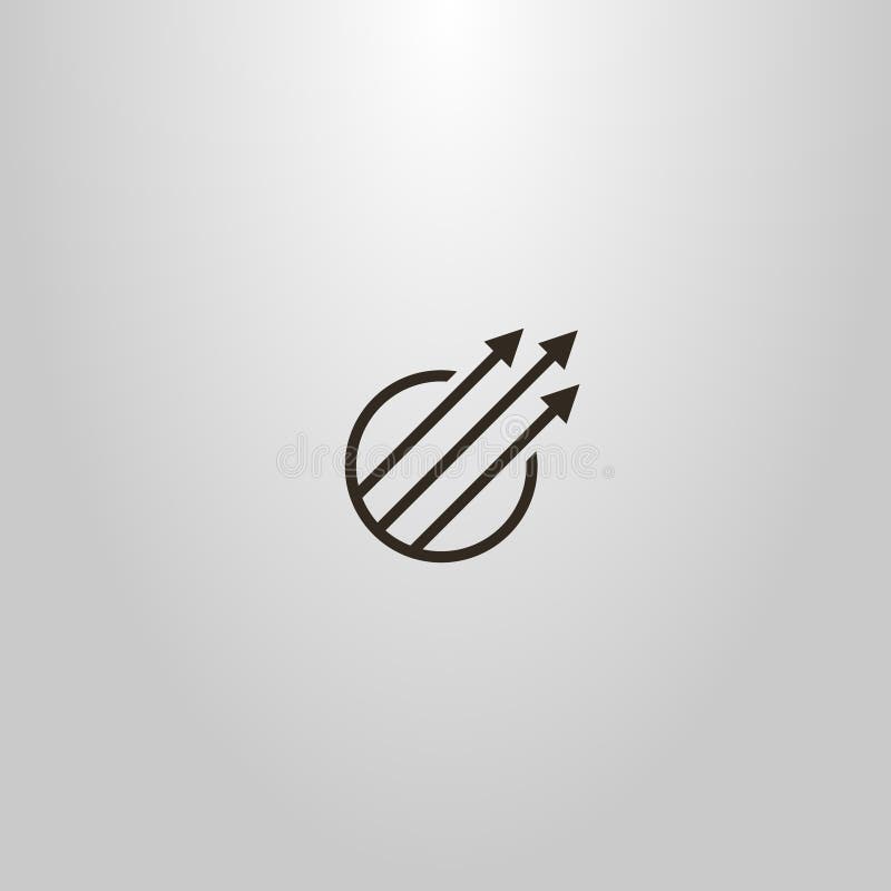 Simple Line Art Vector Sign Of Three Diagonal Arrows In A Round Frame ...