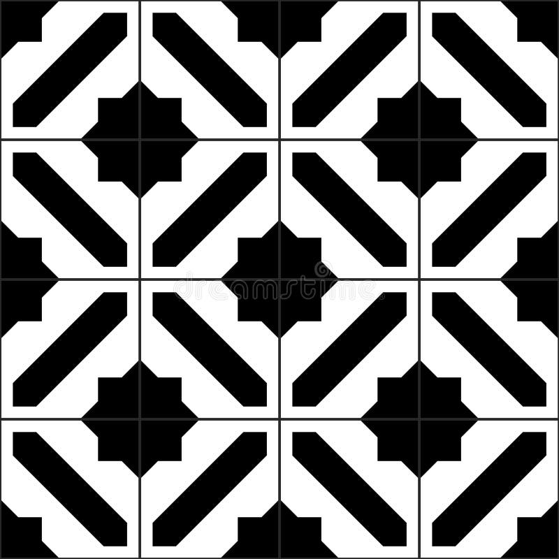 Black and White Simple Moroccan Tiles Seamless Pattern, Vector Stock ... Black and White Simple Moroccan Tiles Seamless Pattern, Vector Stock ...