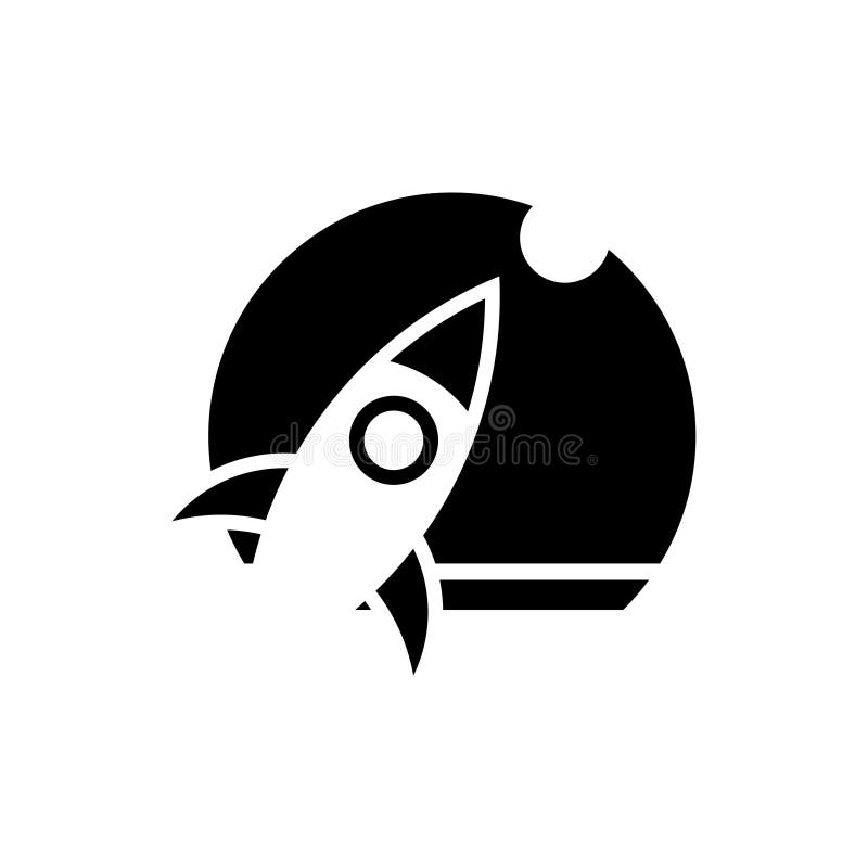 Black and White Simple Rocket Logo Template Stock Vector - Illustration ...