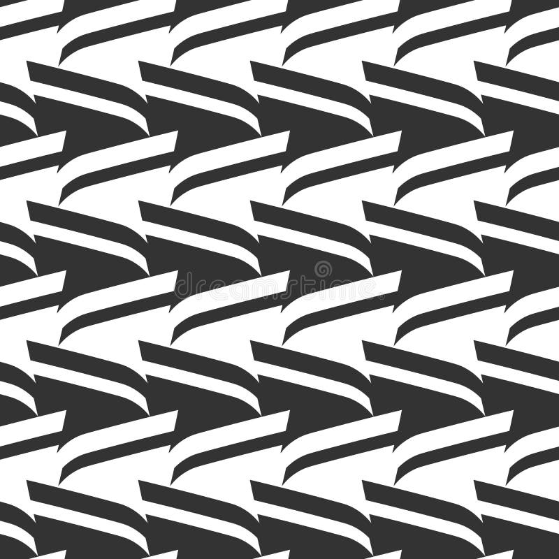 Black and White Simple Seamless Zigzag Pattern. Lines of Waves with ...