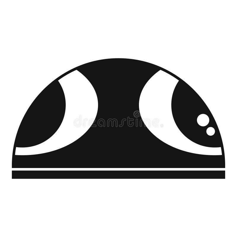 Black and White Simple Swim Cap Icon for Swimming Pool Stock Vector ...