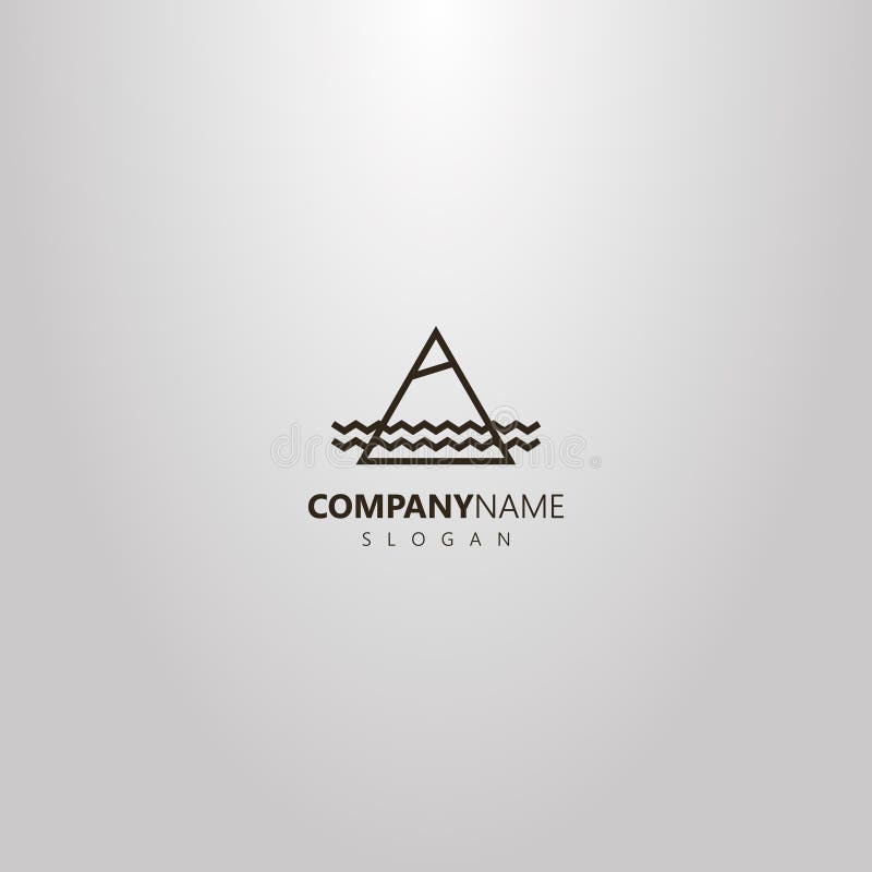Simple Triangle Geometric Vector Line Art Outline Logo of Mountain and ...