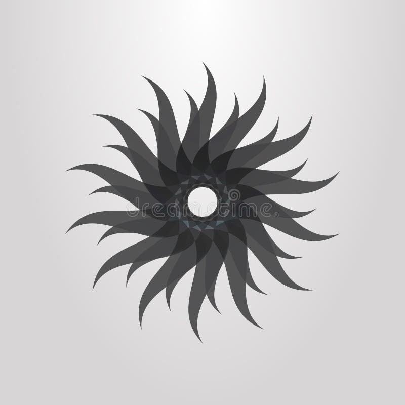 Simple Vector Abstract Circular Icon of the Sun Rays Stock Illustration ...