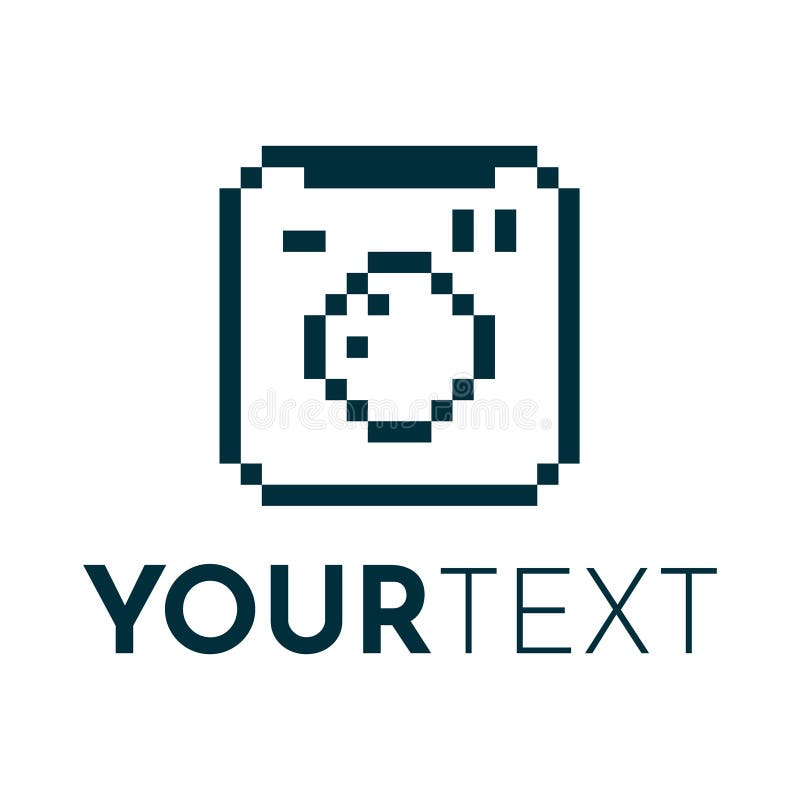 Simple Vector 1bit Pixel Art Emblem of Square Abstract Camera Editorial ...