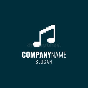 Simple Vector 1bit Pixel Art Logo of Musical Note Stock Illustration ...