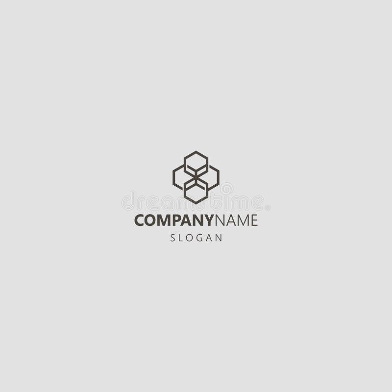 Simple Vector Line Art Geometric Outline Iconic Logo of Four ...