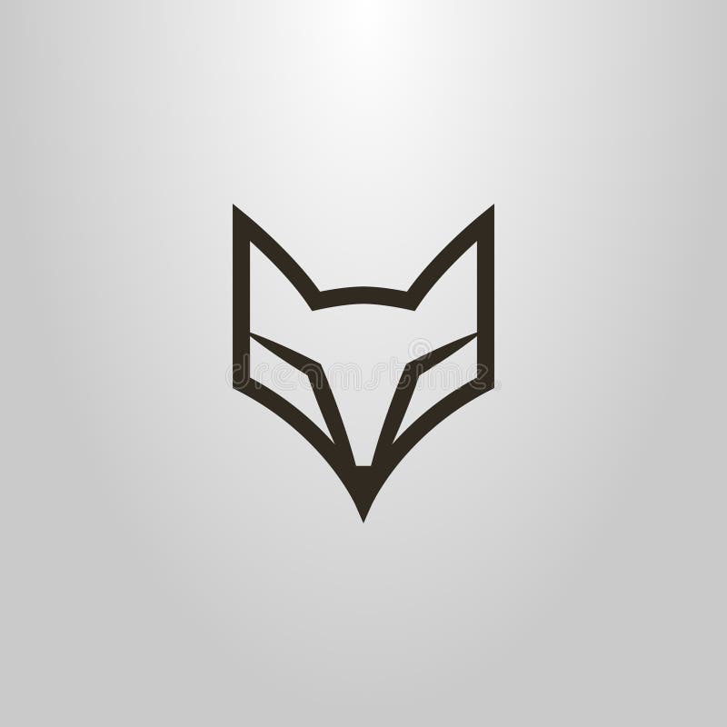 Simple Vector Line Art Symbol of Fox Head Stock Illustration ...