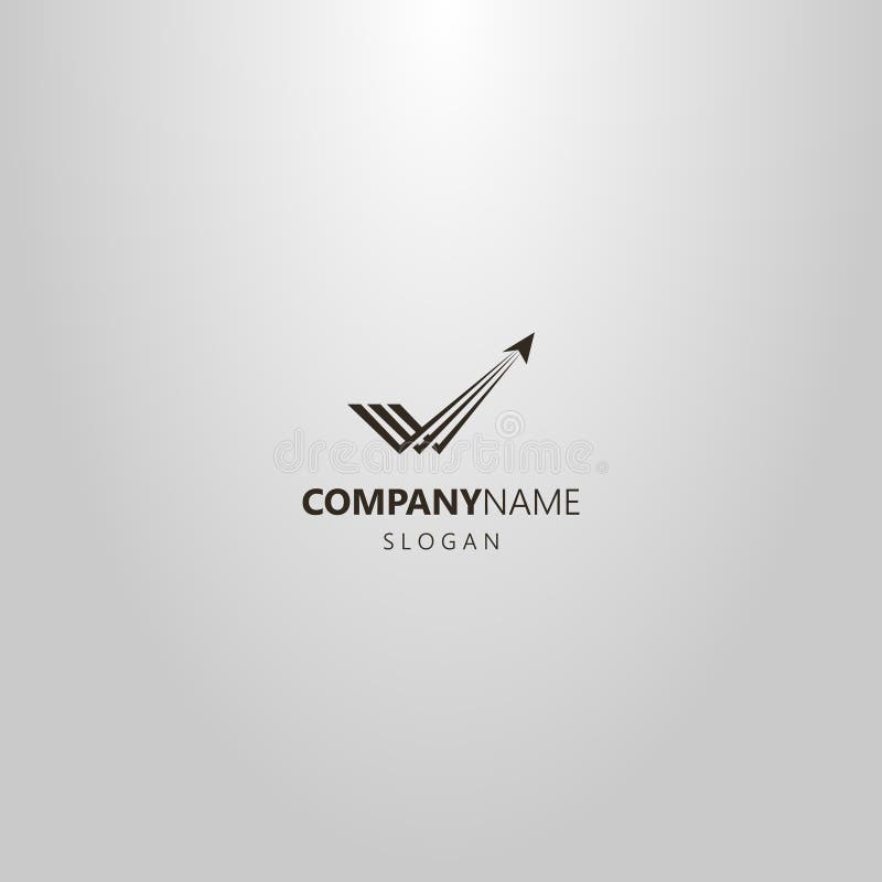 Simple Vector Logo of an Abstract Airplane Taking Off with a Trace of ...