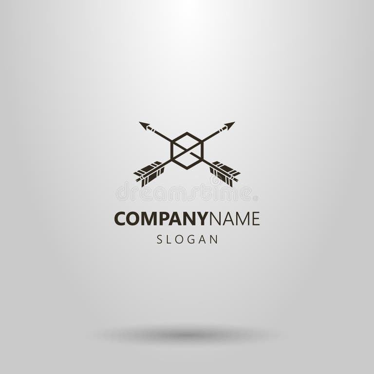 Simple Vector Logo of Two Arrows Piercing Hexagon Stock Vector ...