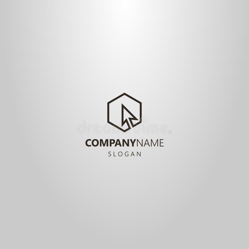 Simple Vector Minimalistic Single Line Logo of Cursor Arrow in ...