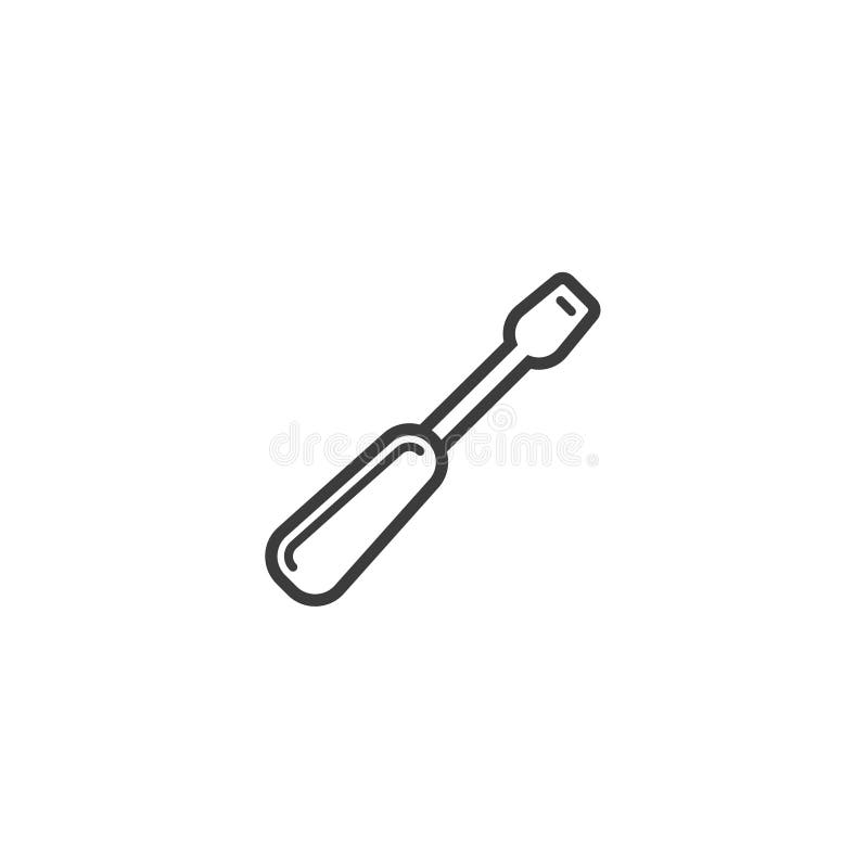 Simple Screwdriver in Hand Line Icon. Symbol and Sign Vector ...