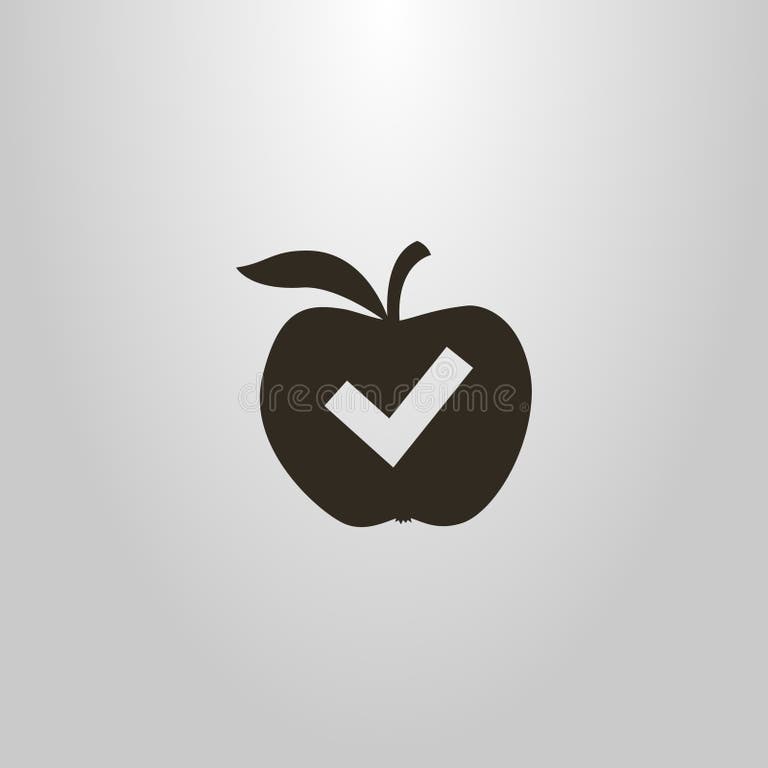 Simple Vector Symbol of a Check Mark on an Apple Stock Vector ...