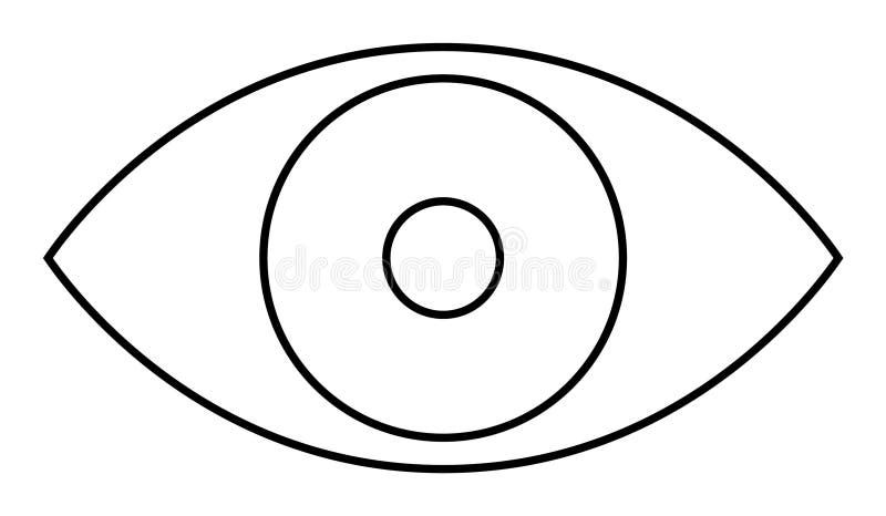 Black and White Simplistic Eye Design with Concentric Circle Pupil and ...